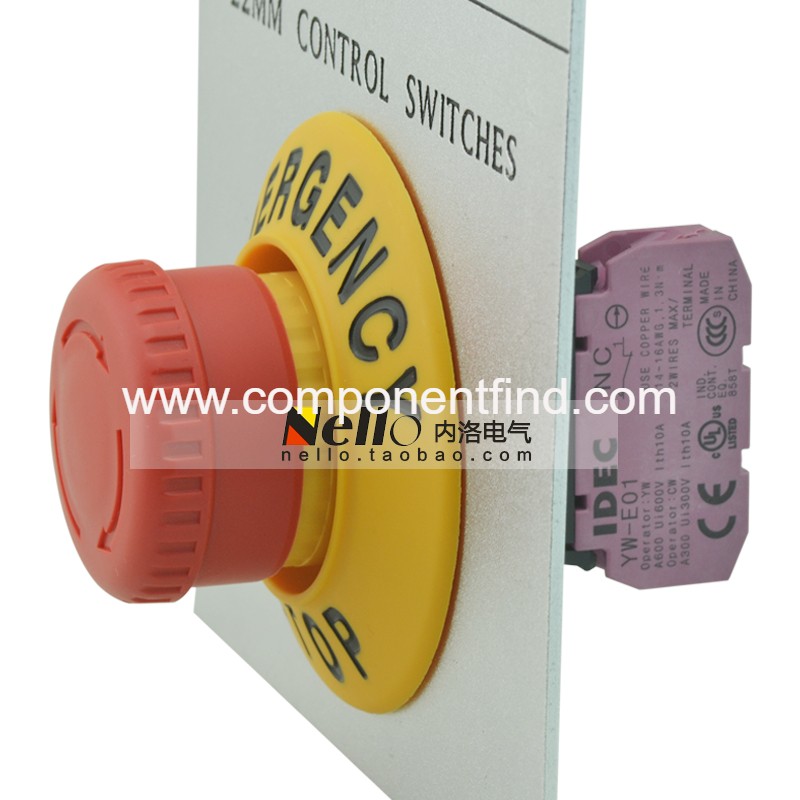 IDEC and Izumi emergency stop button switch emergency stop button sign ...
